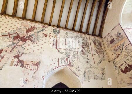 Medieval wall paintings discovered during a renovation inside the ...