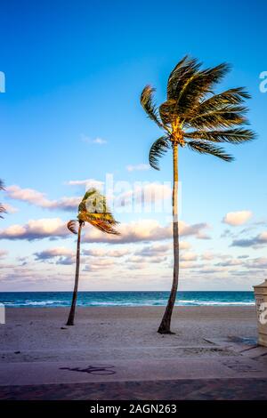 Sunset in Hollywood beach, Florida, usa, november 2019 Stock Photo - Alamy