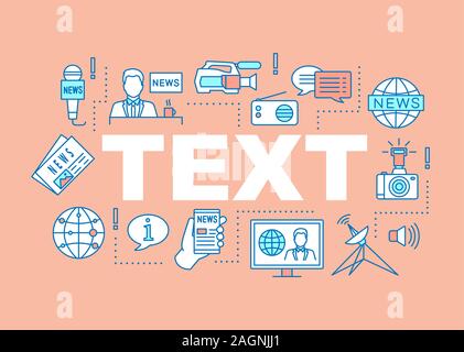 News broadcasting word concepts banner. Mass media. Journalism ...