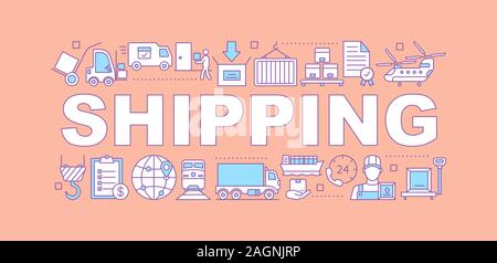 Cargo shipping word concepts banner. Delivery service. Land, air and ...
