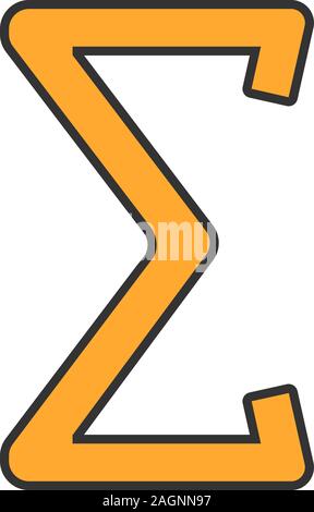 Summation icon. Sum or total math symbol.Flat design, linear and color ...