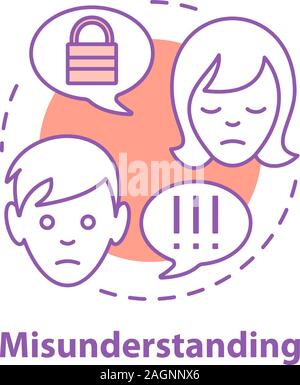 Misunderstanding concept icon. Disagreement idea thin line illustration ...