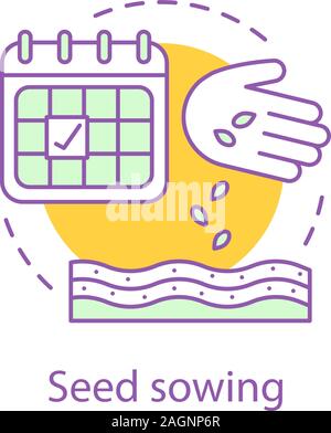 Seed sowing time concept icon. Farming idea thin line illustration ...