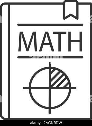 Math textbook linear icon. Mathematics book. Thin line illustration ...