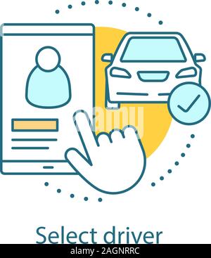 Drivers choosing concept icon. Carpooling idea thin line illustration ...