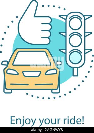 Carpooling service concept icon. Successful ride sharing idea thin line ...