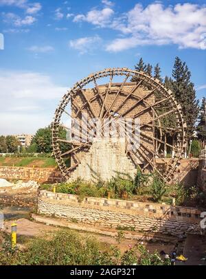 Syria. The famous Roman water wheels at Hama used for lifting water ...