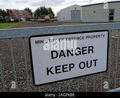Ministry of Defence official secret act notice, behind a wire fence ...