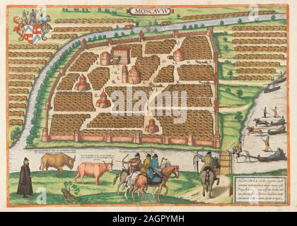 The Moscow Kremlin Map of the 16th century (Castellum Urbis Moskvae ...