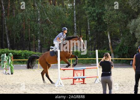 Ukraine, Kiev - August 23, 2019: view from the veranda of the McDonalds ...