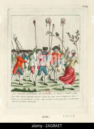 FRENCH REVOLUTION The women's march on Versailles 5 October 1789 Stock ...