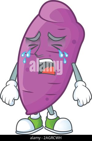 Sad Crying gesture potato cartoon character style Stock Vector Image ...