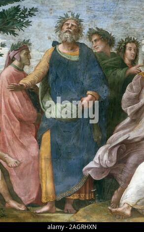 Raphael, The Parnassus detail, Stanza della segnatura, Palazzo ...