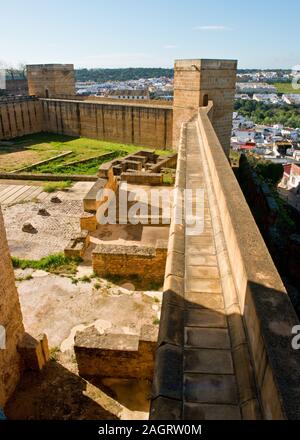 Spanish Castle. Hexagonal castle tower. Castillo de Alcalá de Guadaíra ...