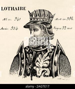 Lothair or Lothaire, 941-986, Carolingian king of West Francia Stock ...