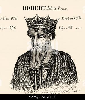 Hugh Capet, King of the Franks, Capetian dynasty, c.941–996. He wears a ...