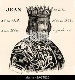Portrait of John II the Good, Jean le Bon, King of France, 14th century ...