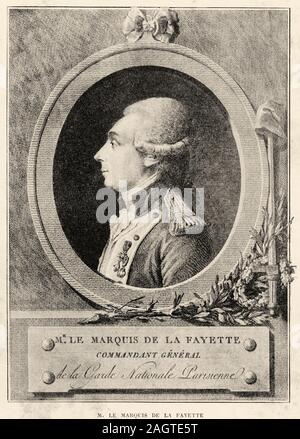 Portrait of the Marquis de Lafayette, Commander General of the Parisian ...