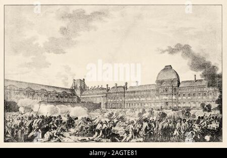 The attack of the Tuileries Palace, Palais des Tuileries August 10 ...