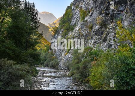 Autumn in the Rugova canyon, one of Europe's longest canyons, near the ...