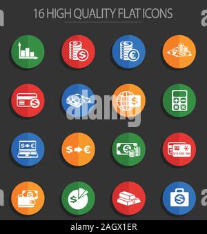 currency exchange 16 flat icons Stock Vector Image & Art - Alamy