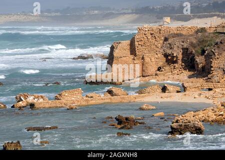 Caesarea old port, Israel Stock Photo - Alamy