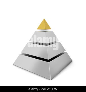 Sliced pyramid chart. 3d illustration isolated on white background ...