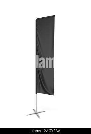 Blank rectangle flag banner. 3d illustration isolated on white ...