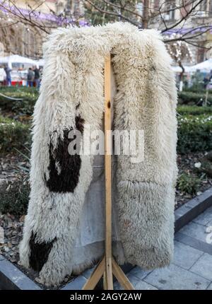 Traditional sheep skin clothing ("cojoc"), a warm traditional garment ...