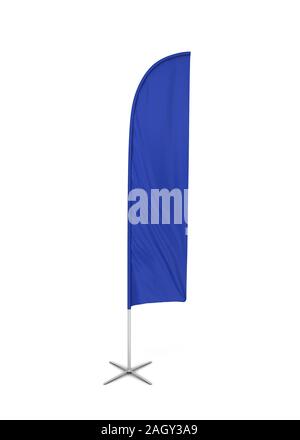 Blank feather flag banner. 3d illustration isolated on white background ...
