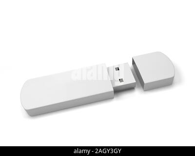 Blank usb flash drive. 3d illustration isolated on white background ...