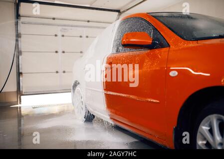 Half clean and half dirty car Stock Photo - Alamy