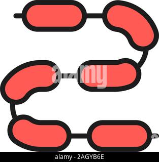 Isolated colored sausage icon Cute design Vector Stock Vector Image ...