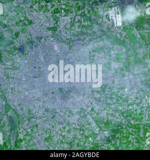 Colour satellite image of Beijing City Center, China. Image taken on ...