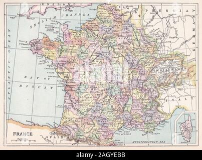 Vintage map of France 1930s Stock Photo - Alamy