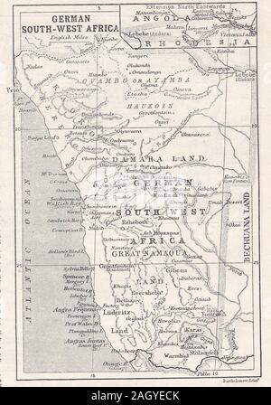 Map of German South West Africa, scene of one of Britain's campaigns ...