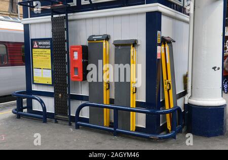 ramp access to the railway station platform. Scotland. Refurbished ...
