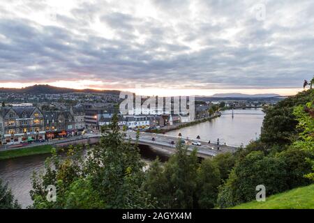 Scotland - September 07 2019: View of the city from the Inverness ...