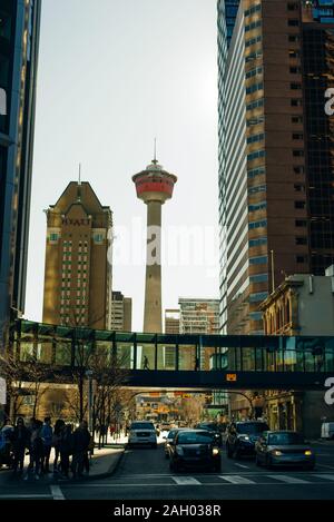 Center of Calgary's Downtown, CN-Tower and skyscrapers, Canada ...