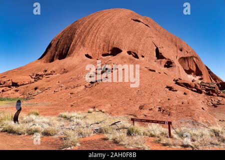 Uluru - Ayers Rock. Aboriginal sacred place. UNESO world heritage. Red ...