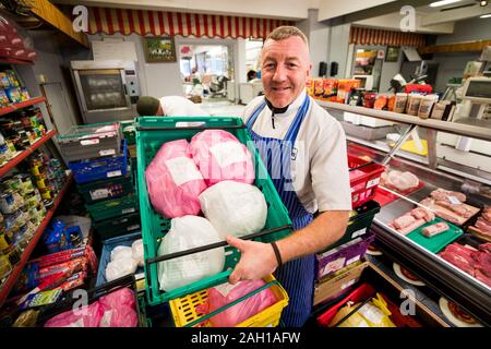 Butcher Colin Spence, of James Coffey Butchers on the Belmont Road in ...
