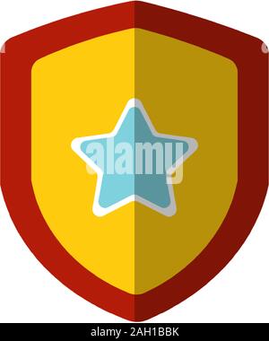 Shield with star, Vector illustration isolated on white Stock Vector ...