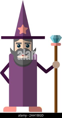 Wand stick icon flat vector. Interface button. Search app Stock Vector ...