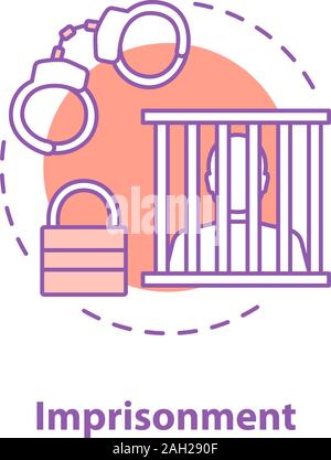 Imprisonment concept icon. Prisoner idea thin line illustration. Law ...