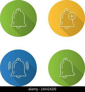 UI/UX flat linear long shadow icons set. Assignment Ind, clipboards with down, left arrow and ...