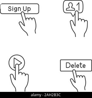 player registration line icon, outline symbol, vector illustration ...