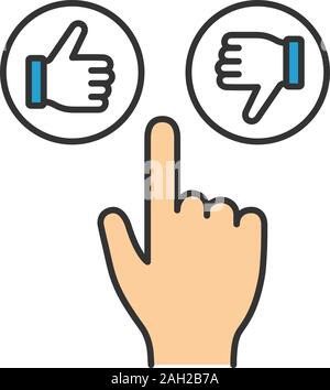 Thumbs down emoji color icon. Disapproval, dislike hand gesture. No ...
