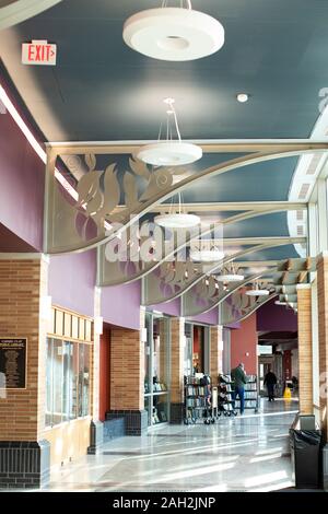 The front atrium of the Carmel Clay Public Library in Carmel, Indiana ...