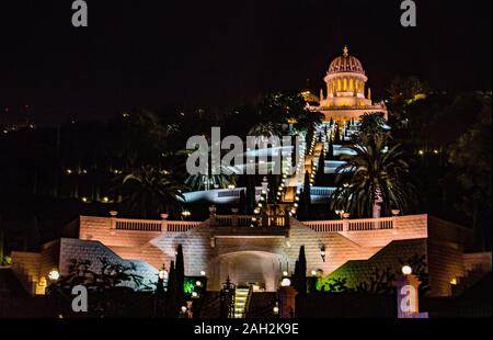 Haifa at night ,cloudy Stock Photo - Alamy
