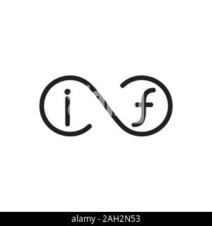 INF circle letter logo design with circle and ellipse shape. INF ...